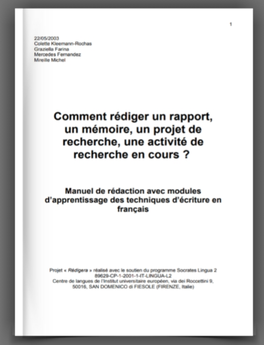 Comment rédiger un rapport ,un mémoire ,un projet de recherche une ...